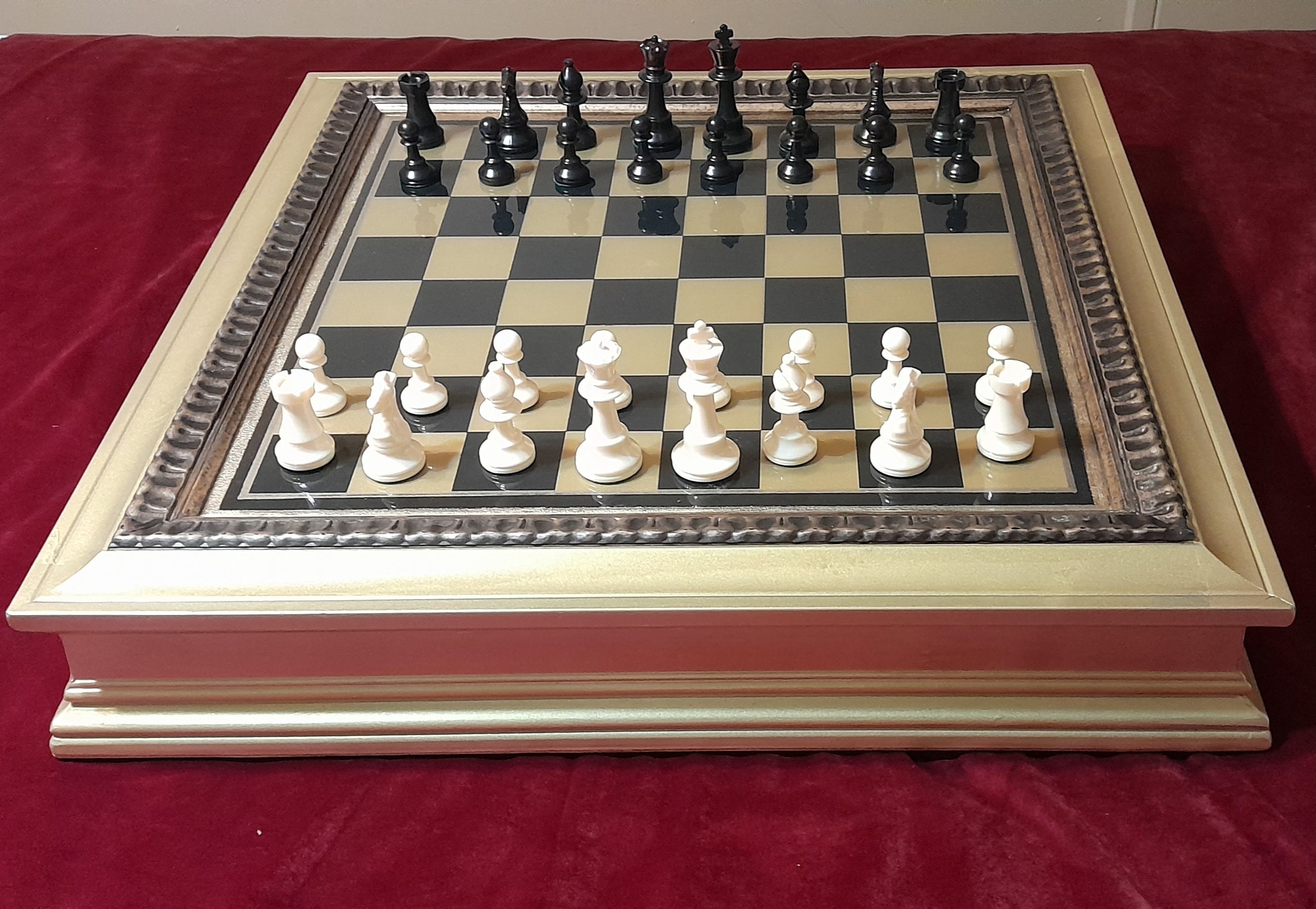 Chess Board With Playing Pieces - Etsy