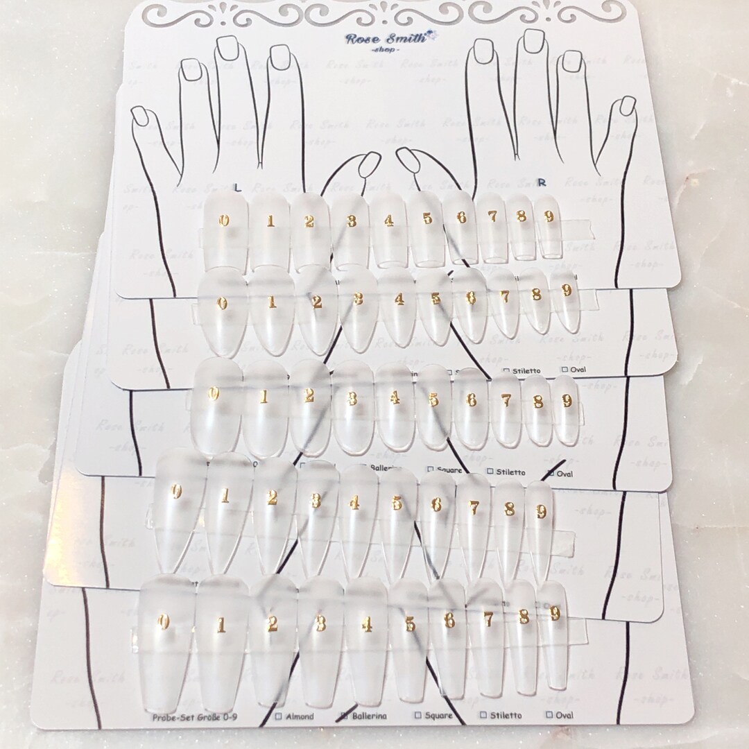 Sample Set Full Set All 5 Shapes Try on Set Press on Nails - Etsy