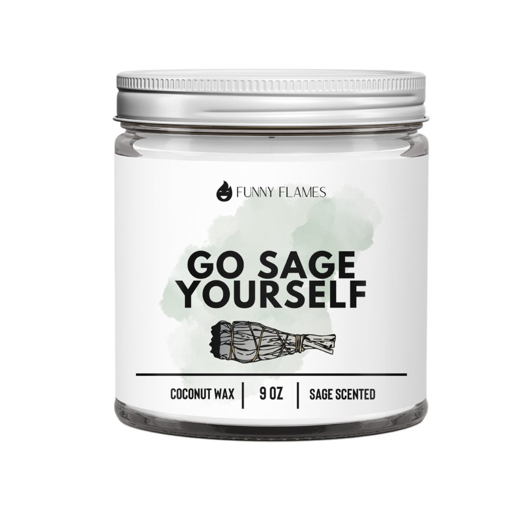 Go Sage Yourself - Funny Sage Scented Candle 9 Oz Gift - Etsy