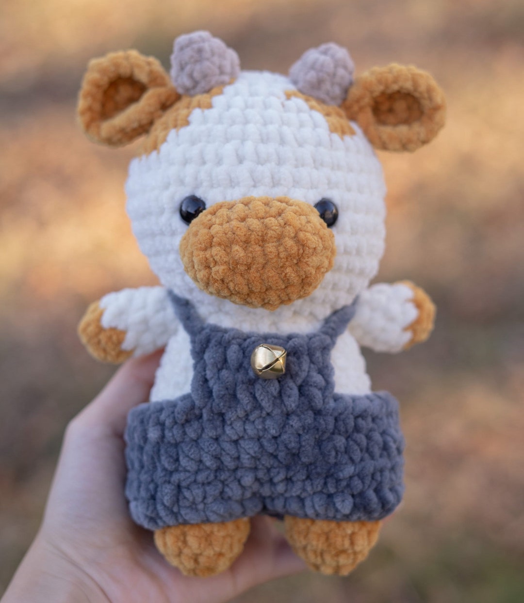 Cow Plush With Overalls - Amigurumi Crochet - Etsy