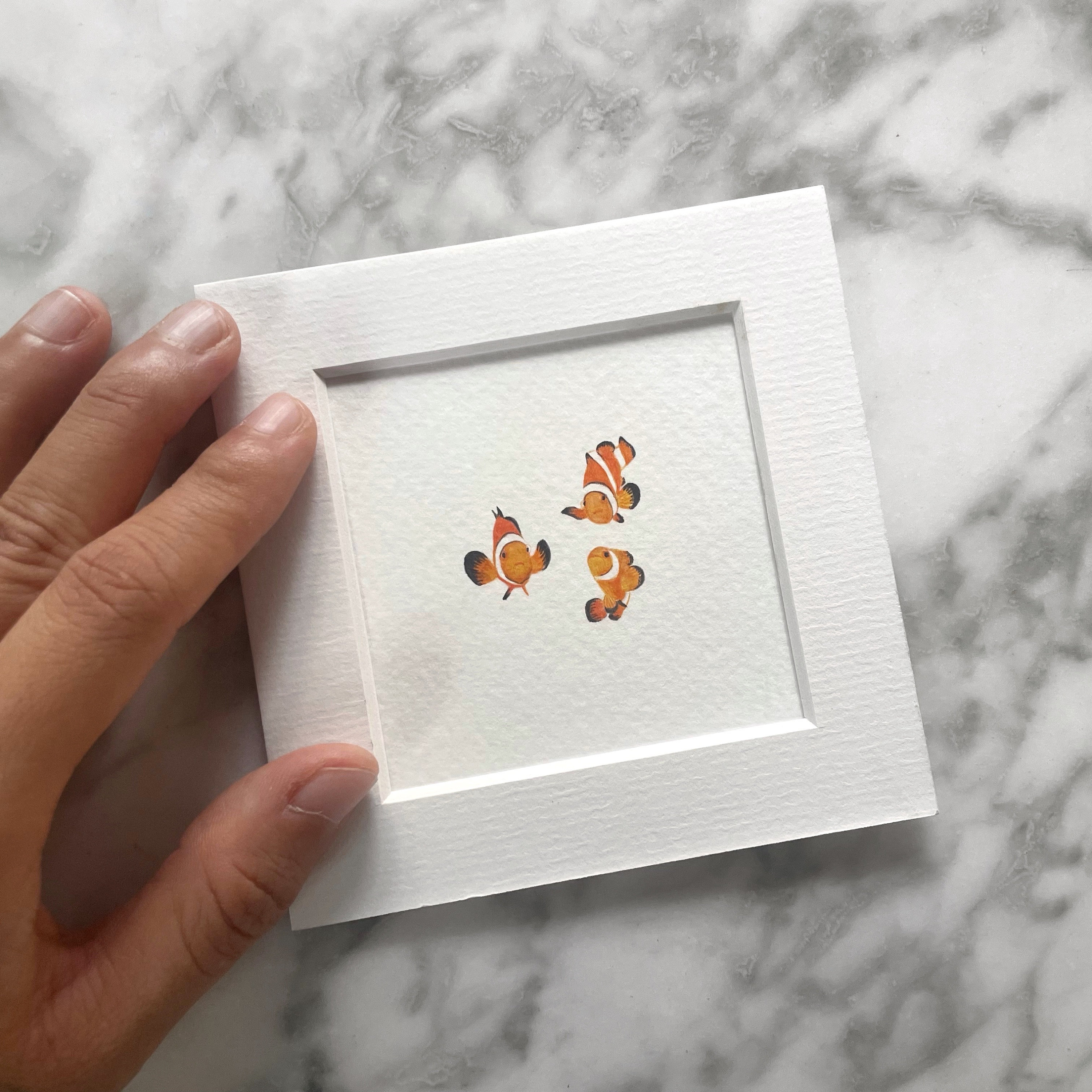 Clown Fish, Watercolour Painting, Miniature Art, Tiny Art - Etsy