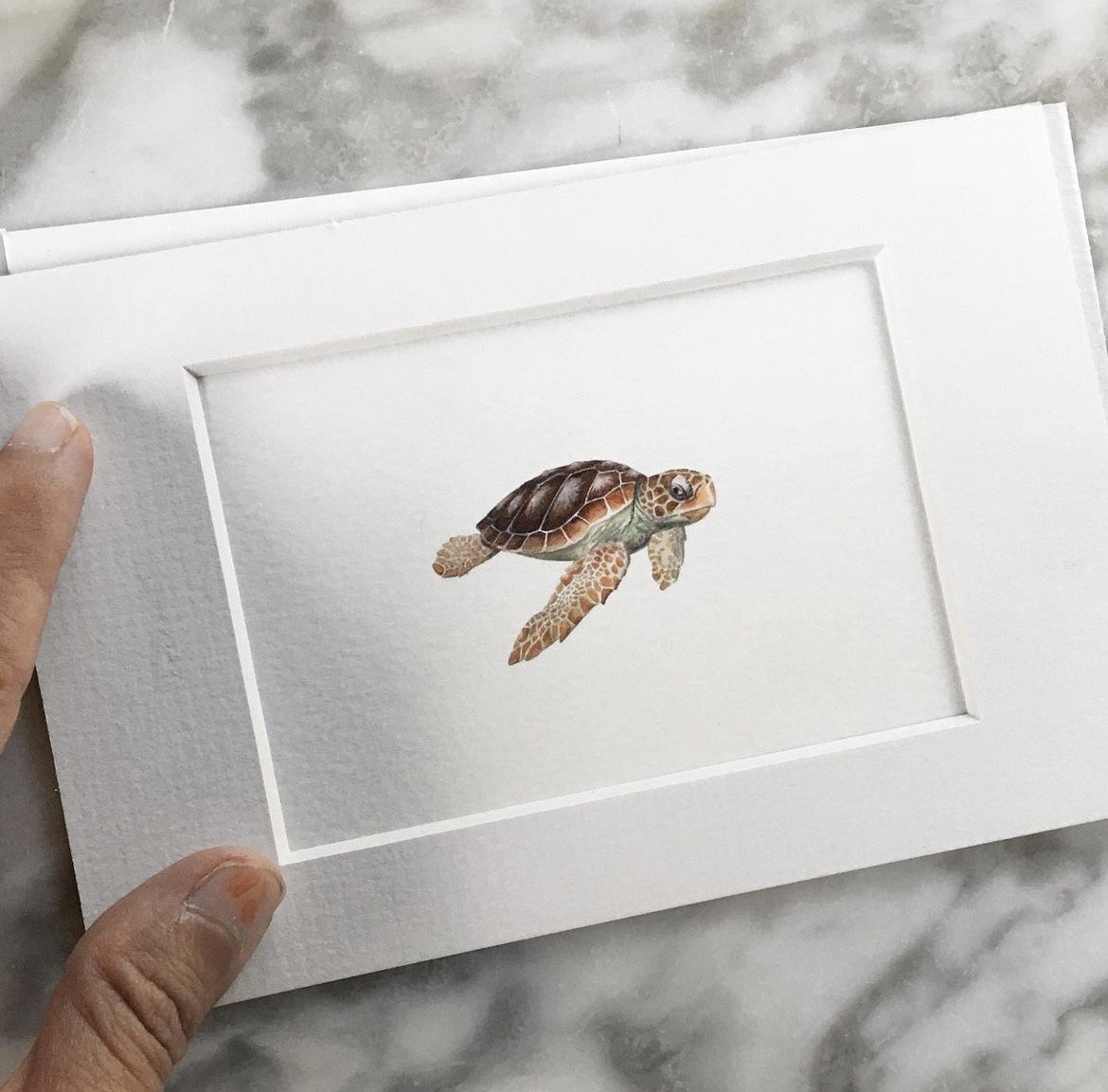 Green Turtle, Original Painting, Tiny Art - Etsy