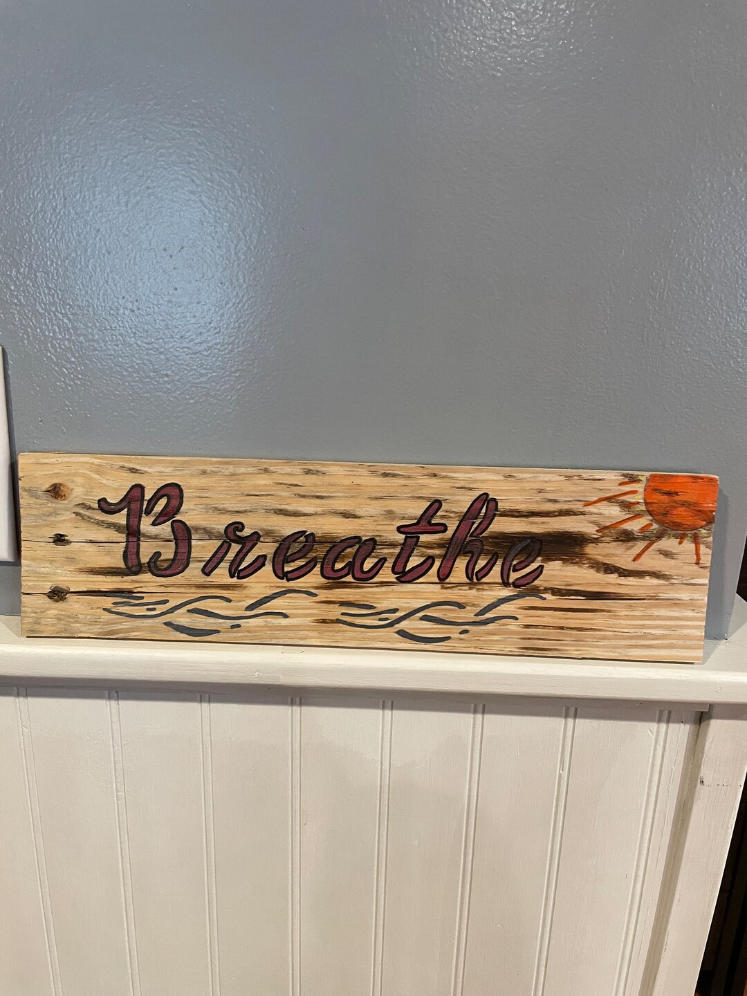 Wooden breathe Sign - Etsy