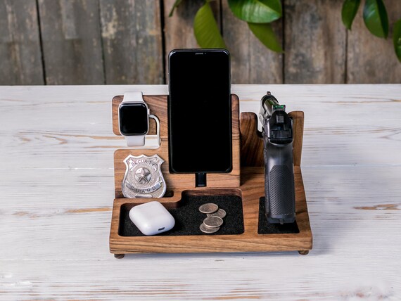 Nightstand Gun Stand Gun Docking Station Police Officer Gifts | Etsy