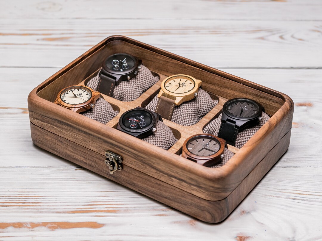 Unique Watch Case Organizer Watch Storage Case Gift for Him Wooden ...