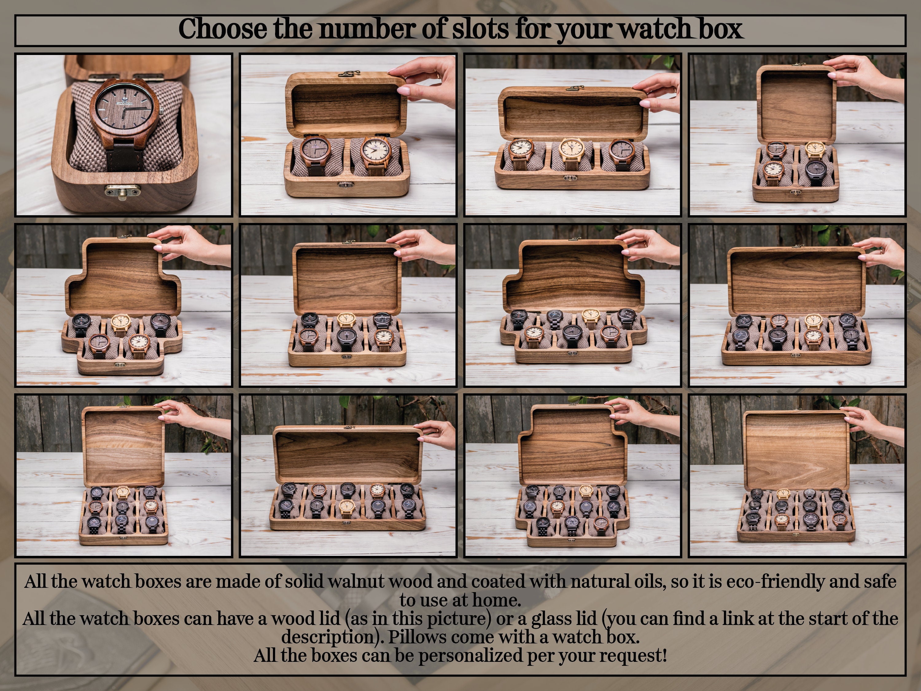 Engraved Watch Box Watch Storage Case Watch Display Box Gift for Him ...