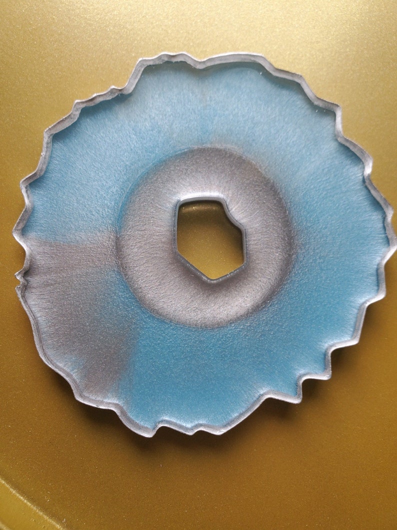 Geode Coaster Blue Coaster Silver Coaster Agate Coaster - Etsy