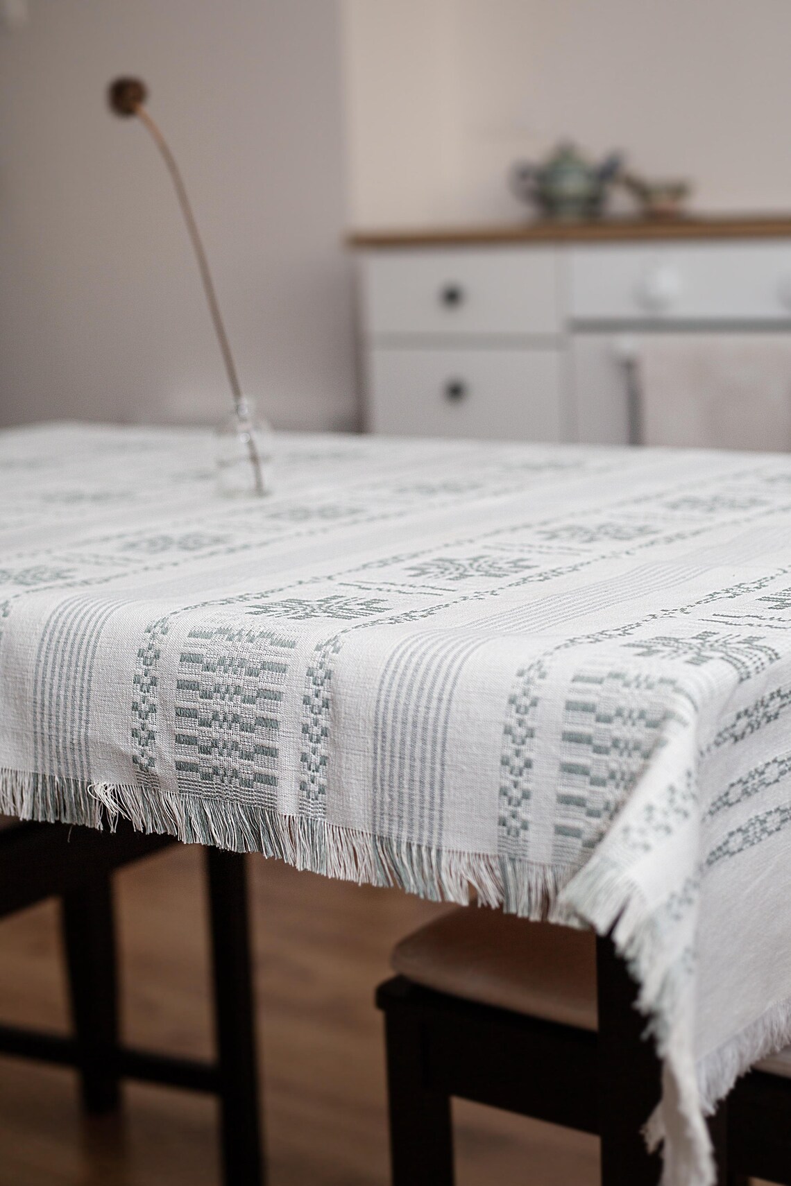 Unique Rustic Vintage Woven Linen Tablecloth With Baltic - Etsy UK