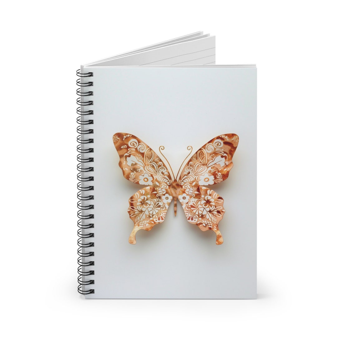 Orange Butterfly Spiral Notebook - Etsy