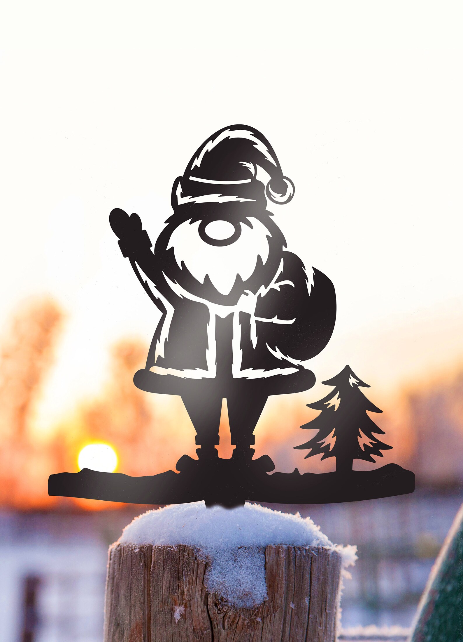 Metal Santa Claus Art Home & Garden Decor Garden Art | Etsy