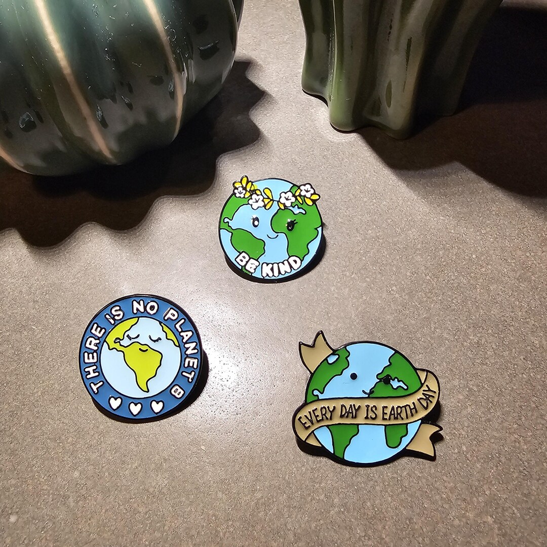 Planet Pin | Eco Friendly Pin | Love Earth Pin | Climate Activist - Etsy