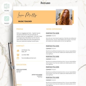 Colorful Resume Template for Word, Pages Creative and Modern CV, Resume ...
