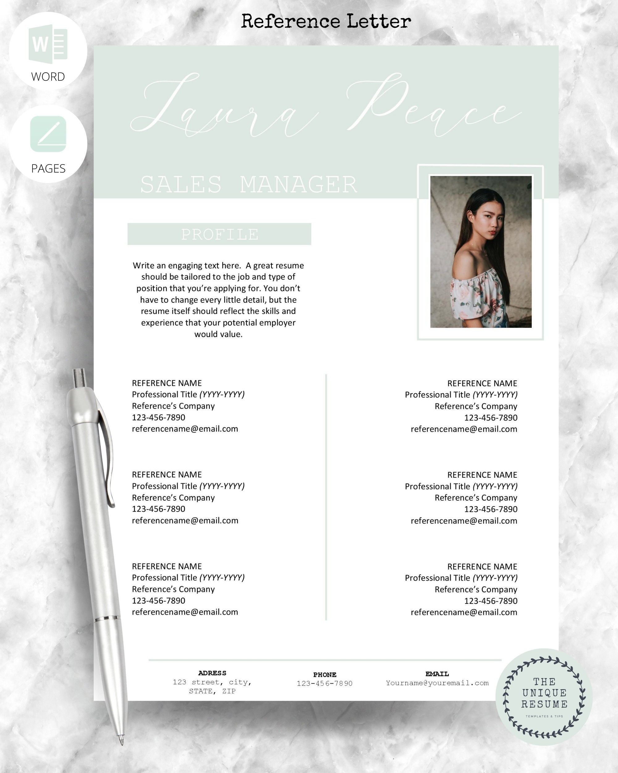 Cover Letter and Resume Templates With Photo One Page Resume ...