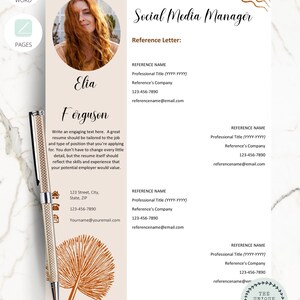 Boho Resume Template for Word and MAC Pages Creative CV - Etsy