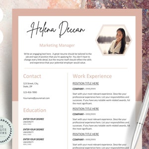 Pink CV Resume Template for MS Word and MAC Pages Cv Template With ...