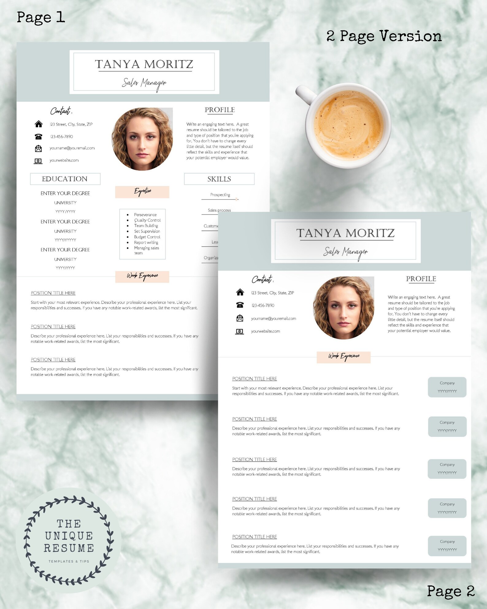 Colorful Resume Template for Word Pages Creative and Modern - Etsy