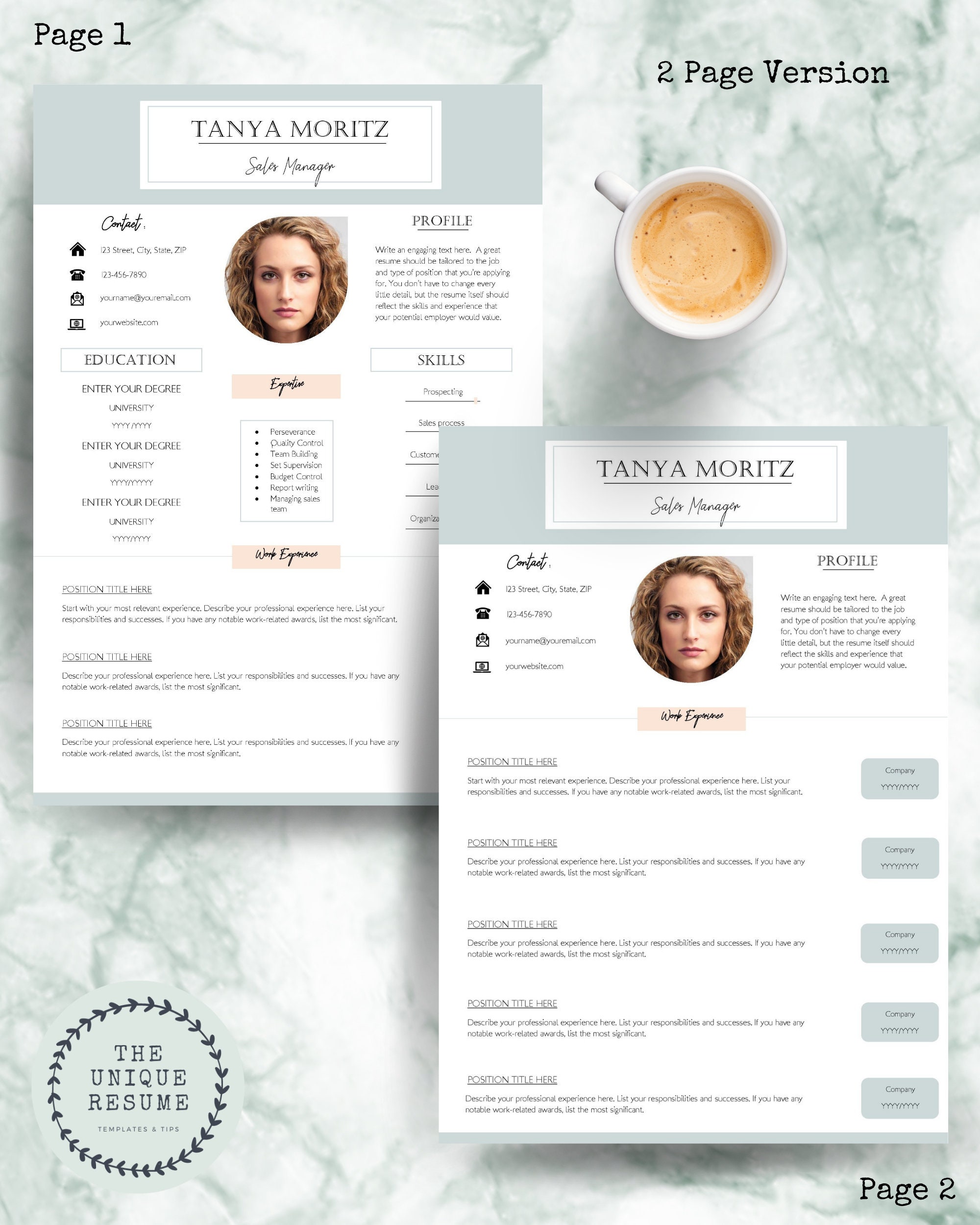 Colorful Resume Template for Word Pages Creative and Modern - Etsy