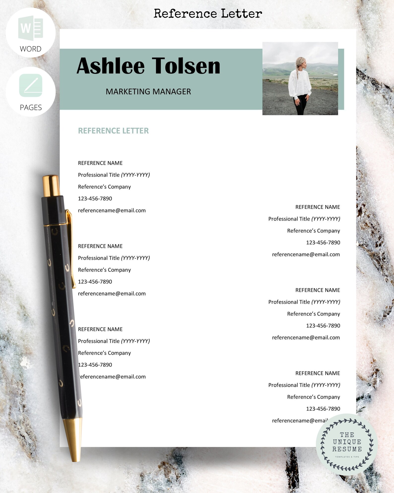 Blue Resume Template CV Template Modern Resume Design - Etsy