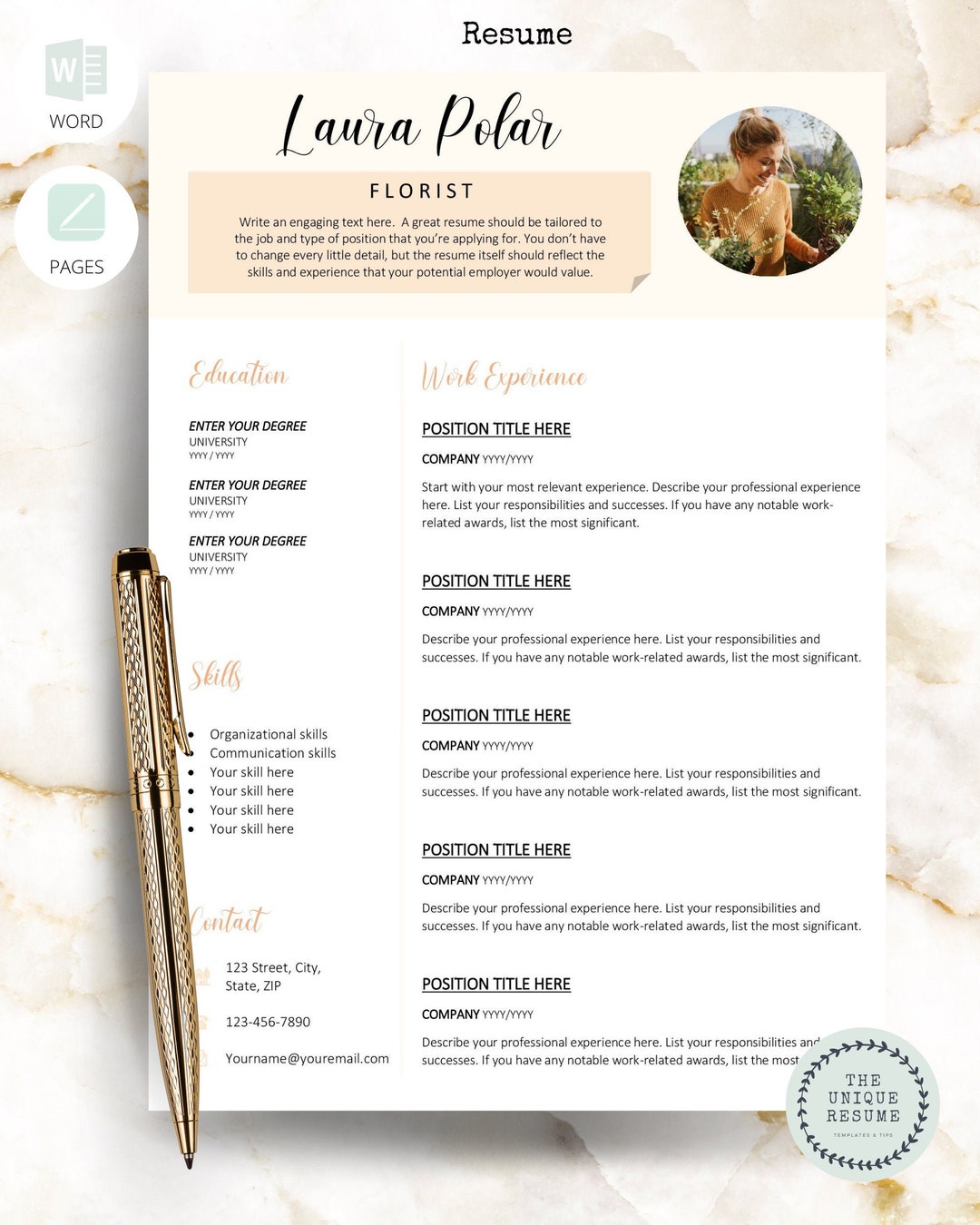 Colorful Resume Template Professional Resume Template - Etsy