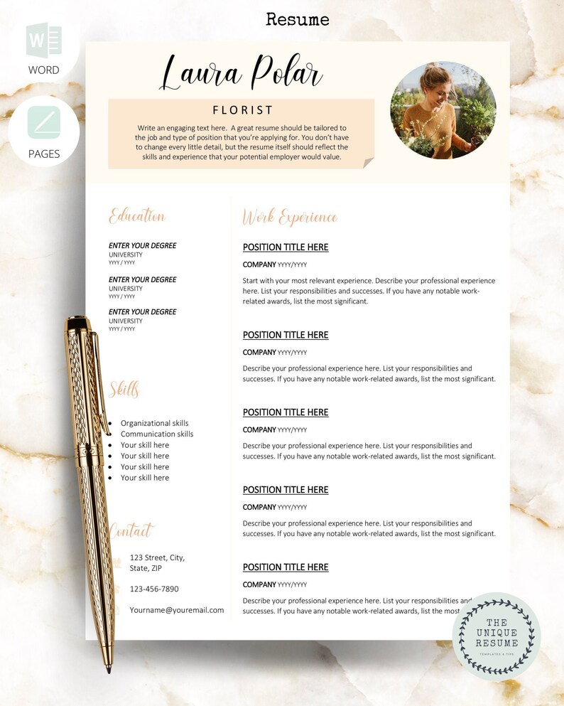 Colorful Resume Template Professional Resume Template - Etsy