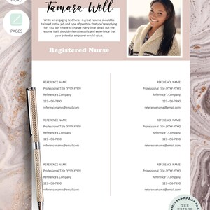 Pink Resume Template for Word, Pages Creative CV, Resume Template ...