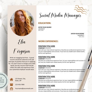 Boho Resume Template for Word and MAC Pages Creative CV - Etsy