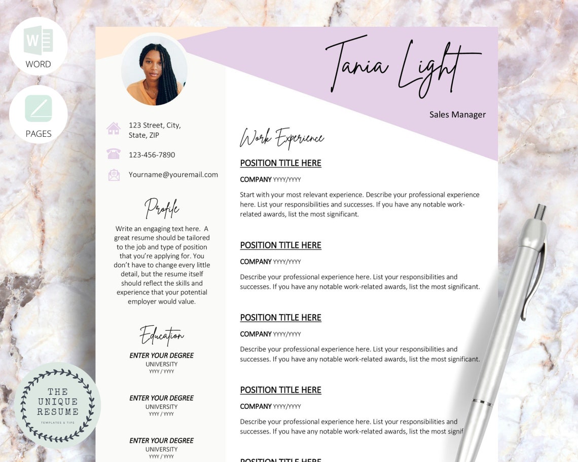 Colorful Professional Resume Template Modern & Creative Colorful CV ...