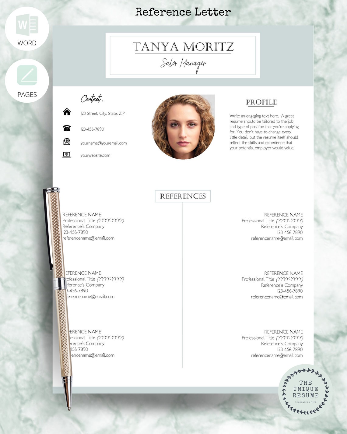 Colorful Resume Template for Word Pages Creative and Modern - Etsy