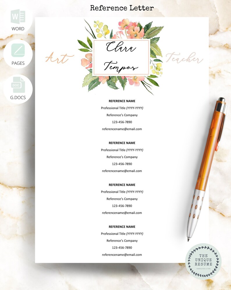 Floral and Colorful Resume Template for Google Docs, Word and Pages ...