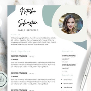 Blue and Green CV Template for Woman & Man Modern and Creative Resume ...