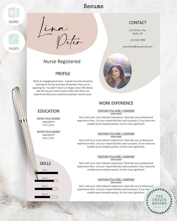 Design & Templates Stationery Pink Creative CV Template for MS Word ...