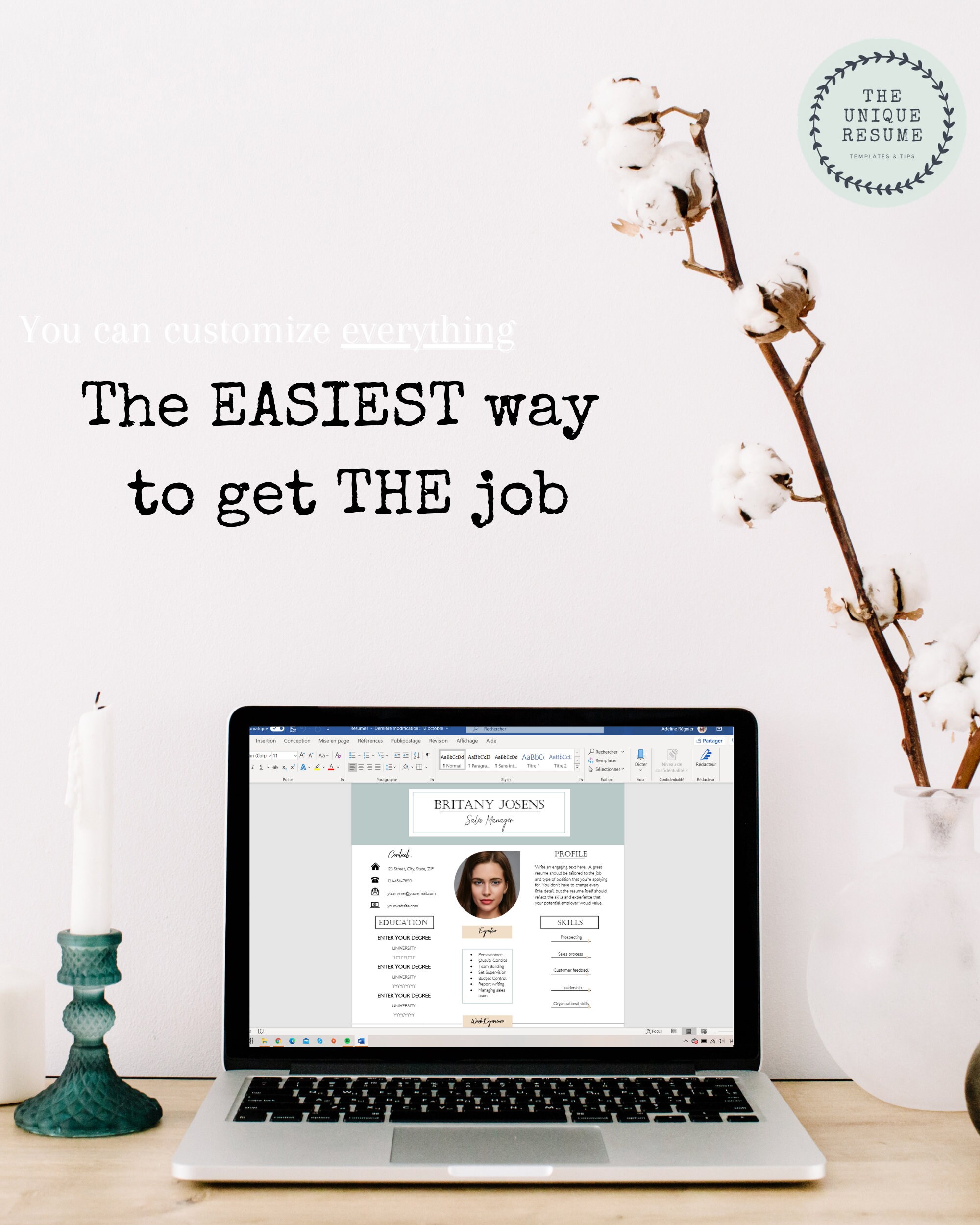 Boho Resume Template for Word and MAC Pages Creative CV - Etsy