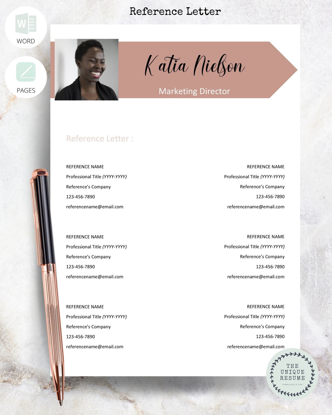 Creative Resume Template Pink Cv, Resume for Woman, Girl - Etsy