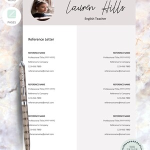 Violet CV Resume Template for MS Word and MAC Pages Cv Template With ...