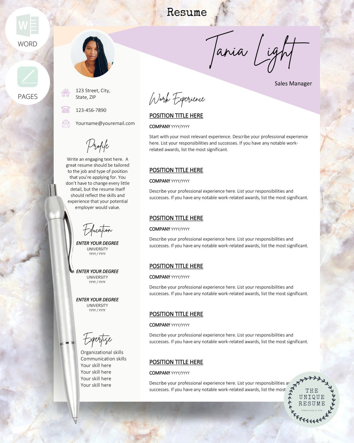 Colorful Professional Resume Template Modern & Creative Colorful CV ...