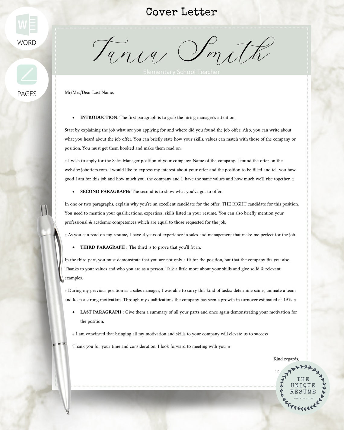 Green CV Resume Template CV Template Modern - Etsy