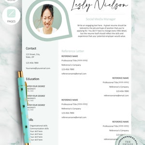 Blue CV Resume Template CV Template Modern - Etsy