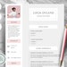 Pink & Grey Simple Resume Template for Word, Pages, Google Docs - Etsy