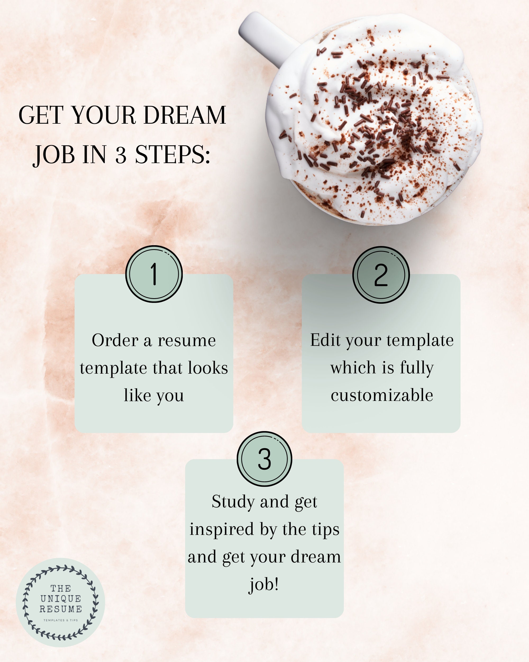 Boho Pink Resume Template CV Template for Google Docs, Word and Mac ...