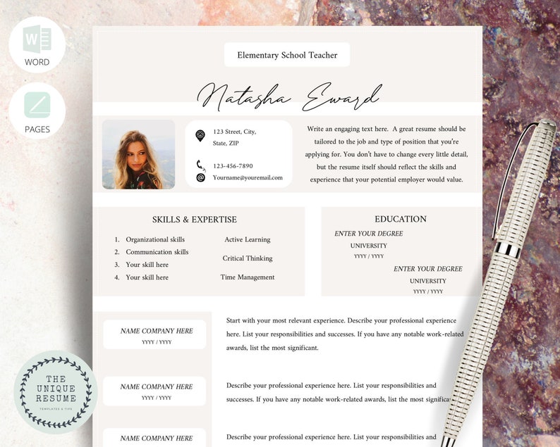 Pink Resume Template Modern Resume Creative Resume - Etsy Canada
