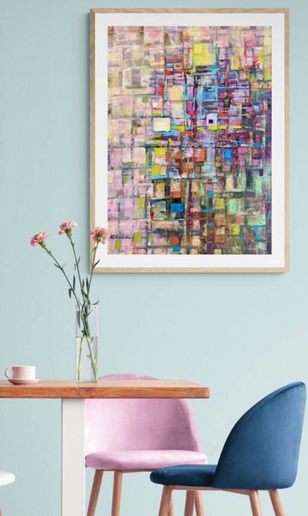 Abstract Colorful, Vivid Pure Colors, Painting on Canvas, Oil Paints ...