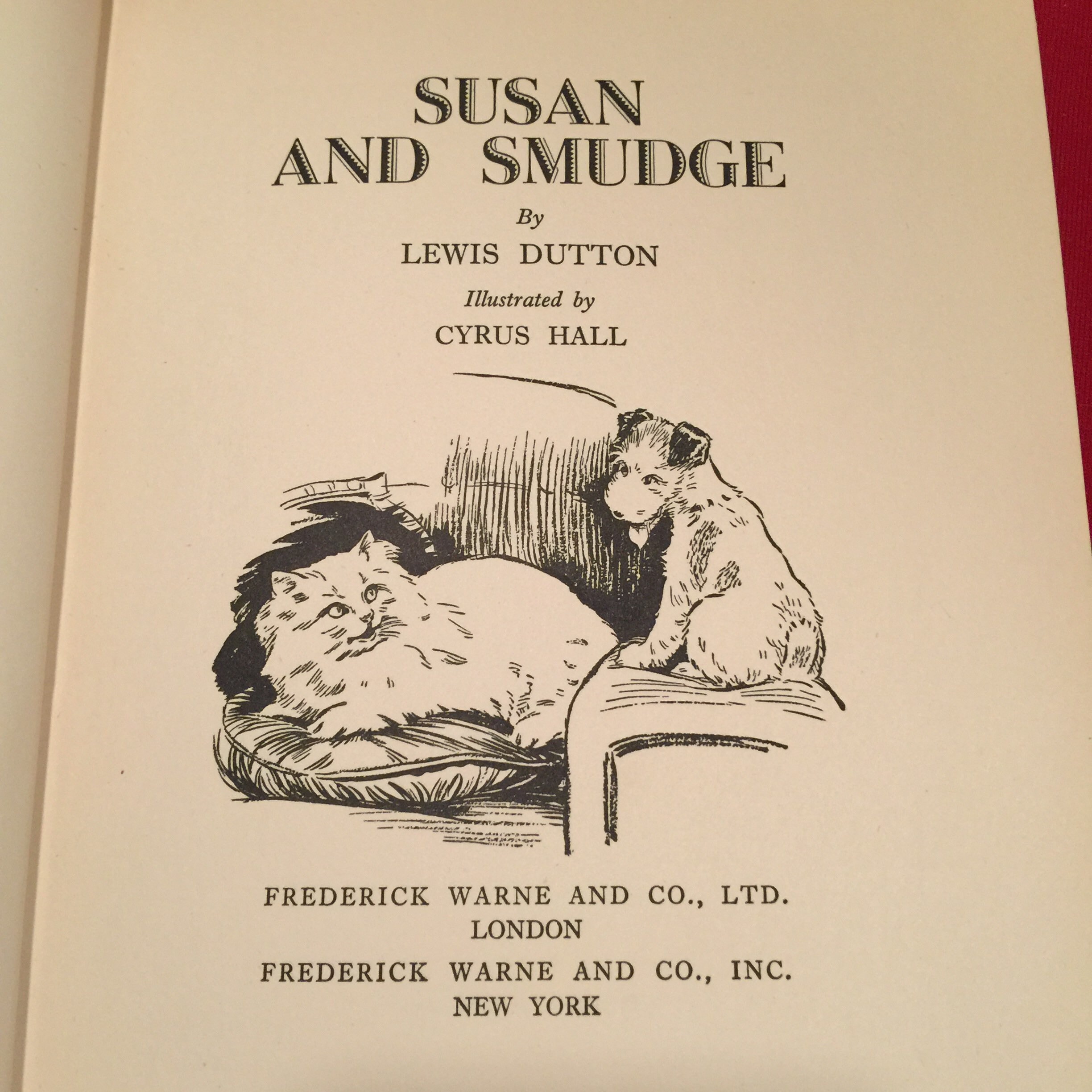 Susan and Smudge by Lewis Dutton Illustrations by Cyrus Hall 1939 RARE ...