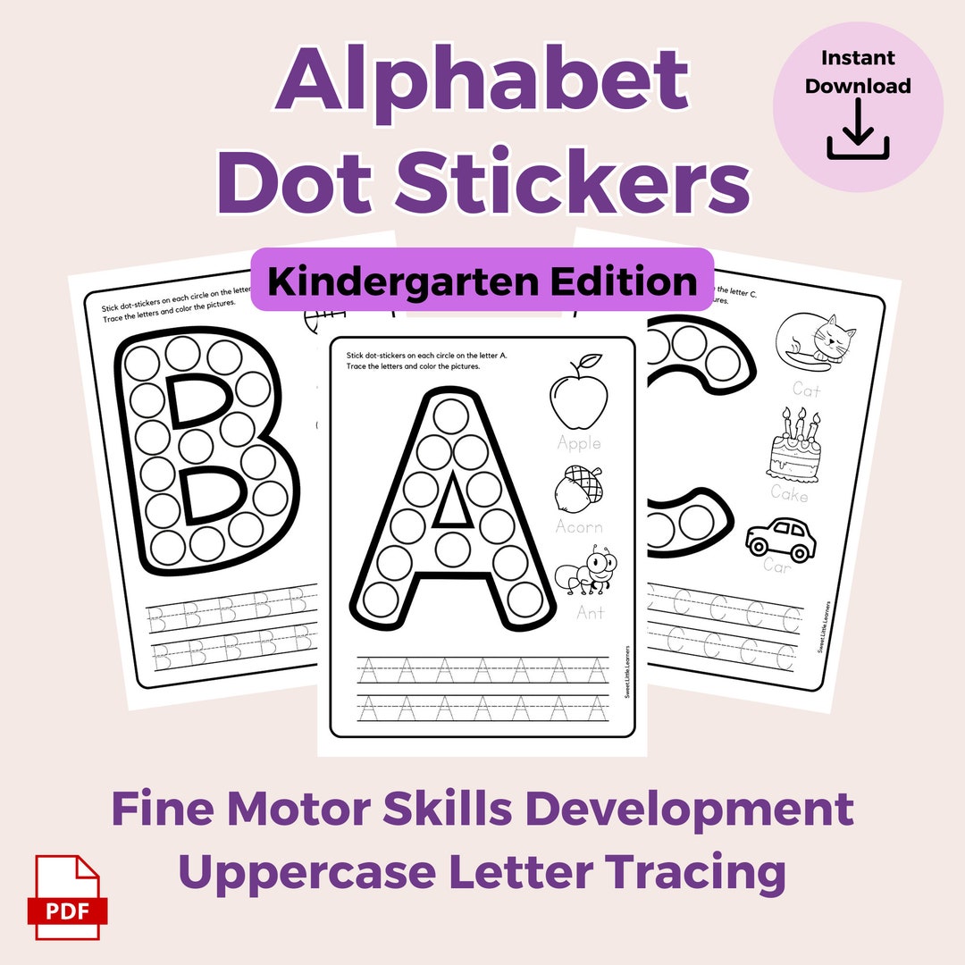 Dot Stickers Alphabet Worksheets - Fun Learning Activity Book ...
