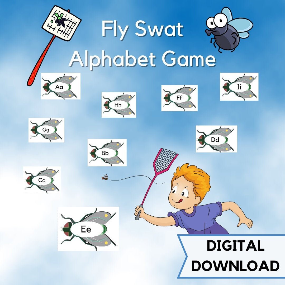 Juego de alfabeto Fly Swat// Juego de alfabeto// Actividad imprimible ...