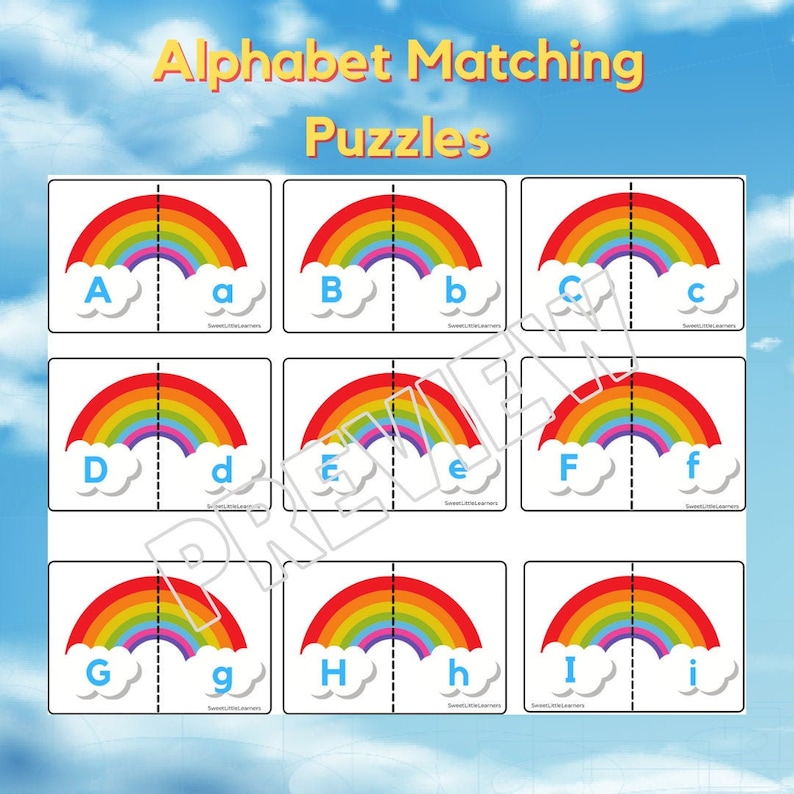 Alphabet Matching Game// Letter Matching Puzzles// Preschool Printable ...