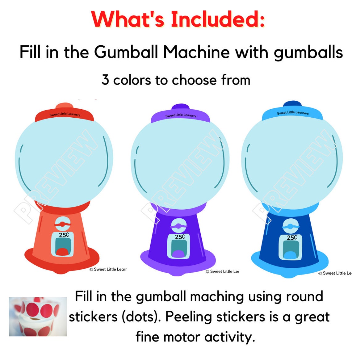 Gumball Machine Color Match Activity// Pompom Color Matching ...