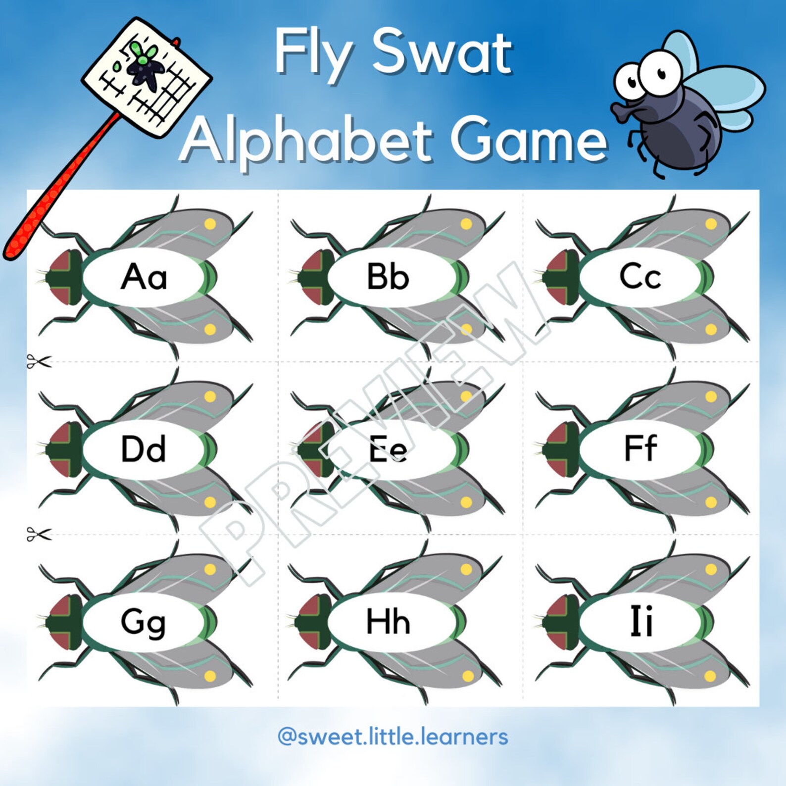 Fly Swat Alphabet Game: Preschool Printable Activity (digital Download ...