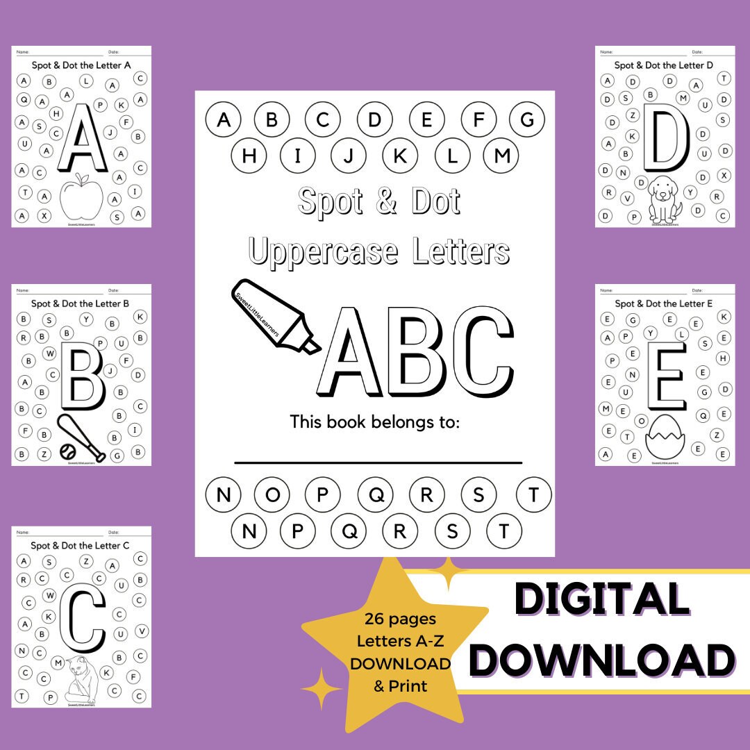 Spot and Dot Uppercase Letters// Letter Recognition// Alphabet ...