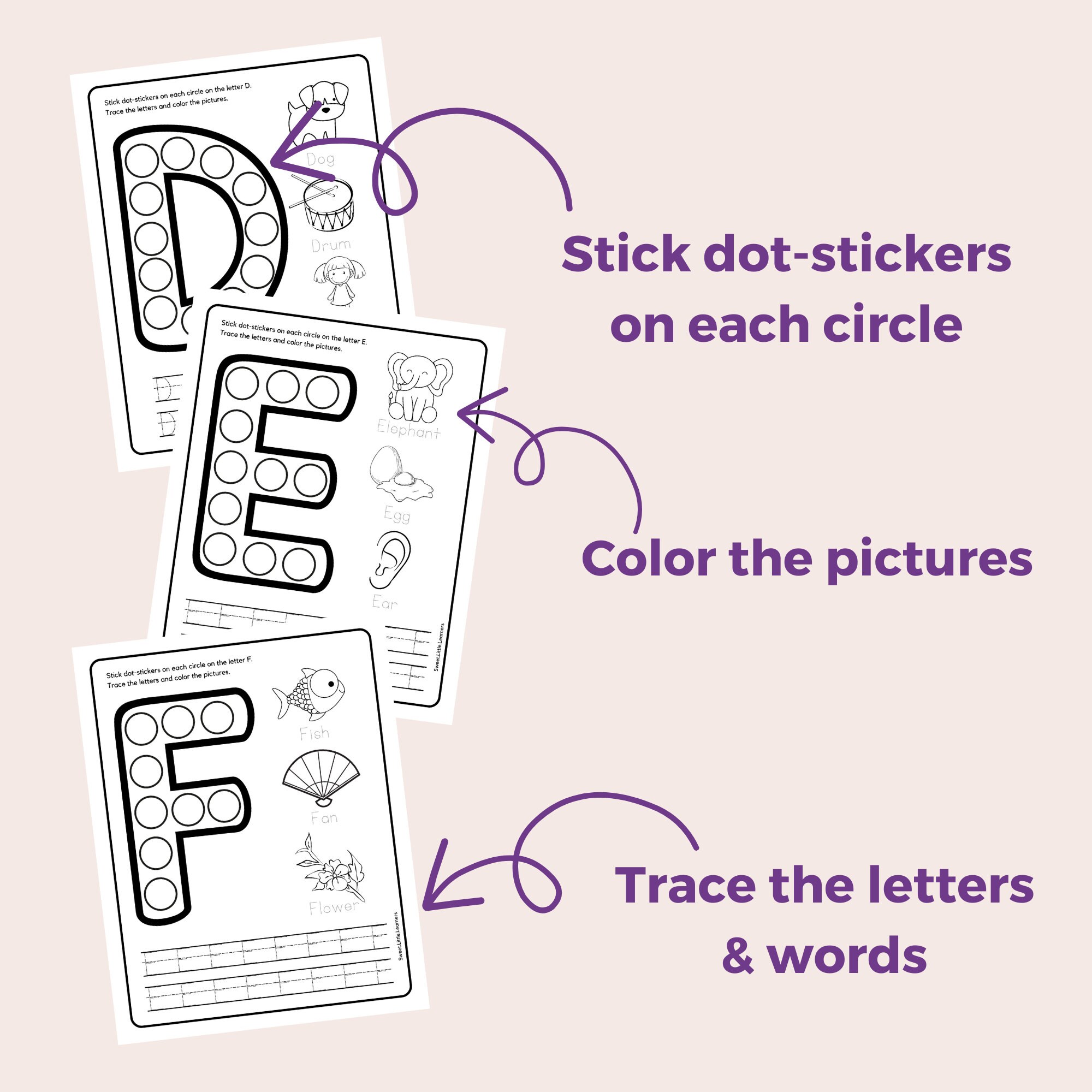 Dot Stickers Alphabet Worksheets - Fun Learning Activity Book ...