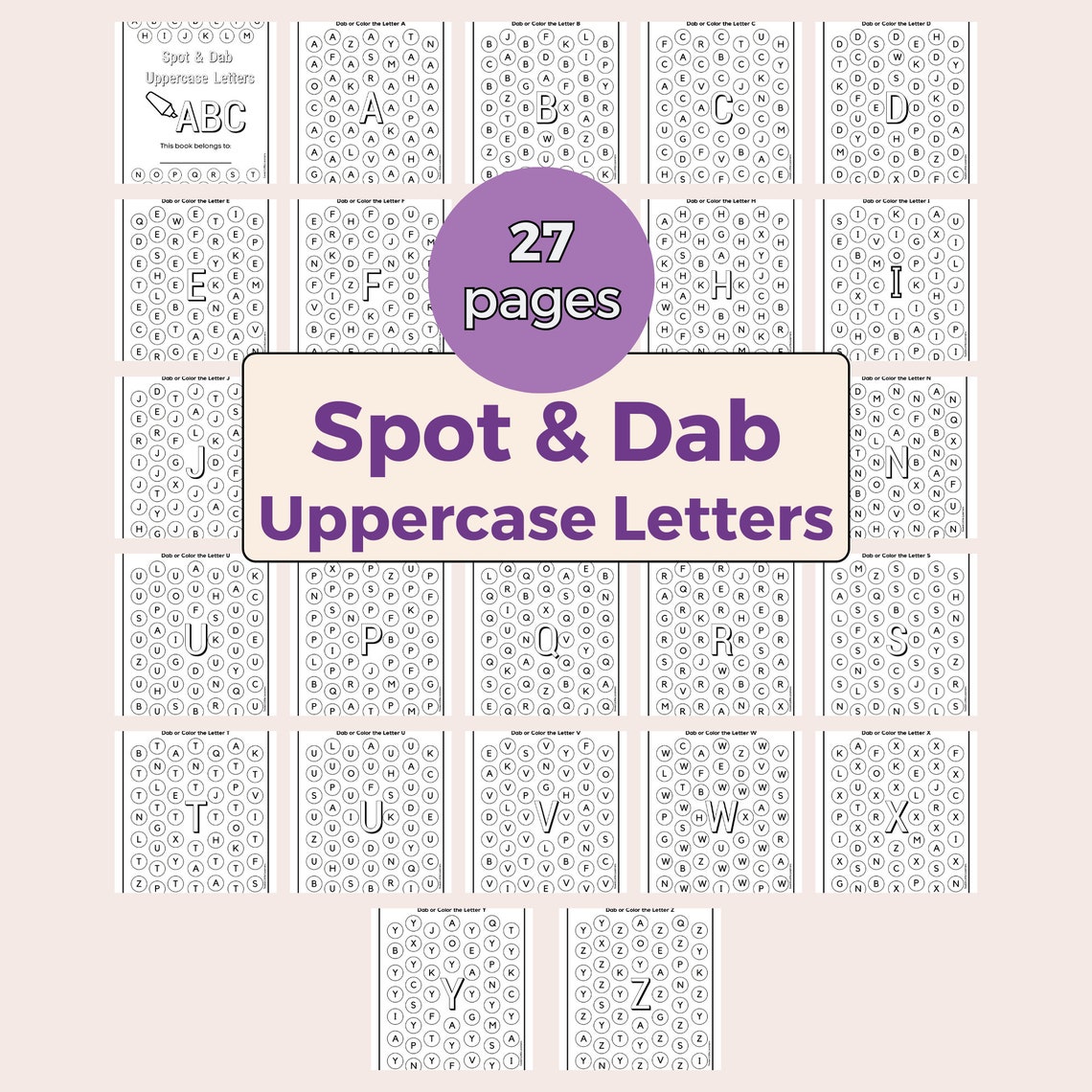 Spot and Dot Uppercase Letters// Letter Recognition// Alphabet ...
